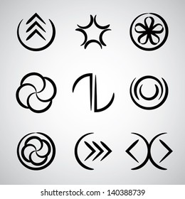 Round Symbols Vector Abstract Set Stock Vector (Royalty Free) 140388739 ...