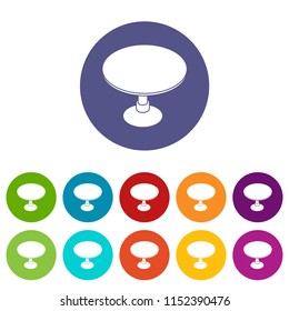 Round Table Icons Color Set Vector Stock Vector (Royalty Free ...