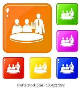 Round Table Icons Set Collection Vector Stock Vector (Royalty Free ...