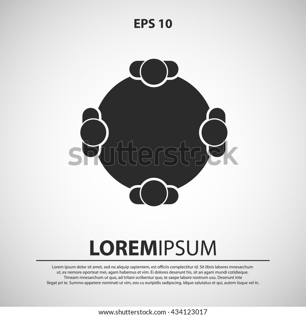 Round Table Meeting Icon Round Table Stock Vector (Royalty Free ...