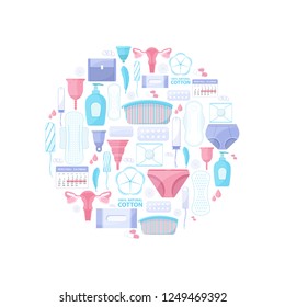 Round Template Menstruation Theme Illustration Banner Stock Vector ...