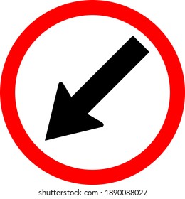 Round Traffic Sign Keep Left Pass Stock Vector (Royalty Free ...