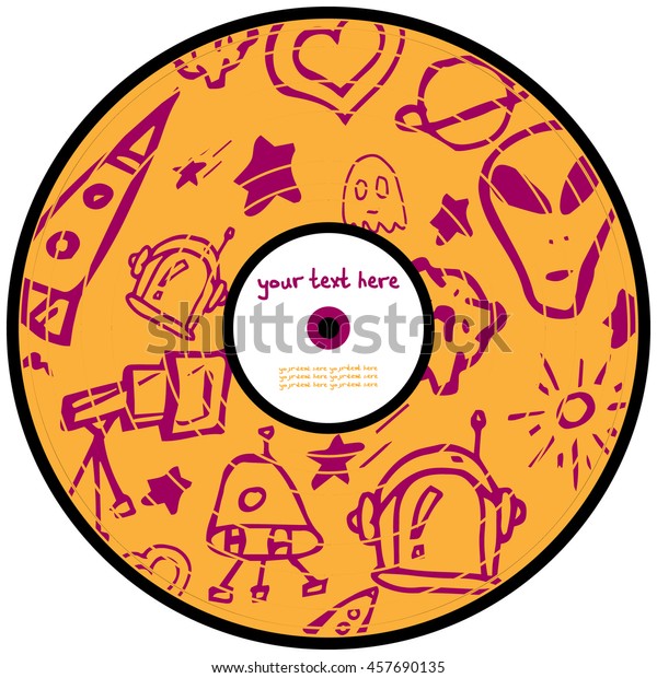 Round Vector Card Form Vinyl Record Stock Vector (Royalty Free ...