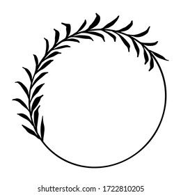 Round Vector Decorative Frame Leaves Template Stock Vector (Royalty ...