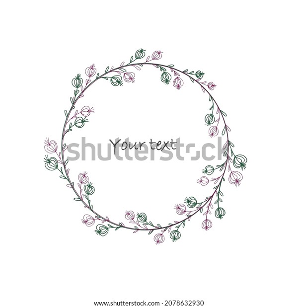 Round Vector Floral Wreath Bright Vector Stock Vector (Royalty Free ...