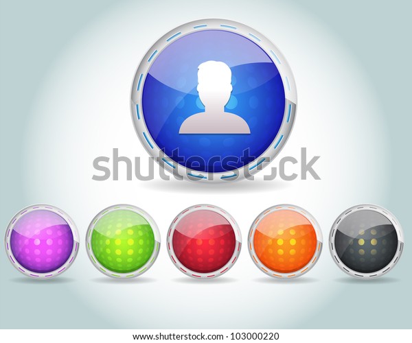 Round Vector Person Icon Button Stock Vector (Royalty Free) 103000220 ...