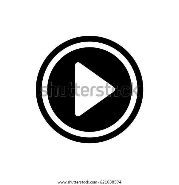 Round vector play button icon