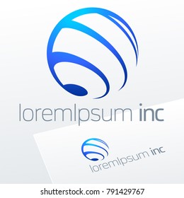 Round Vector Sign Blue Logo Business Stock Vector (Royalty Free ...