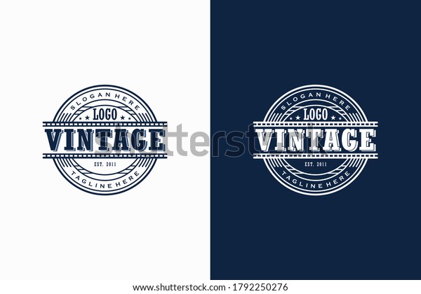 Round Vintage Logo Design Vector Template Stock Vector (Royalty Free ...