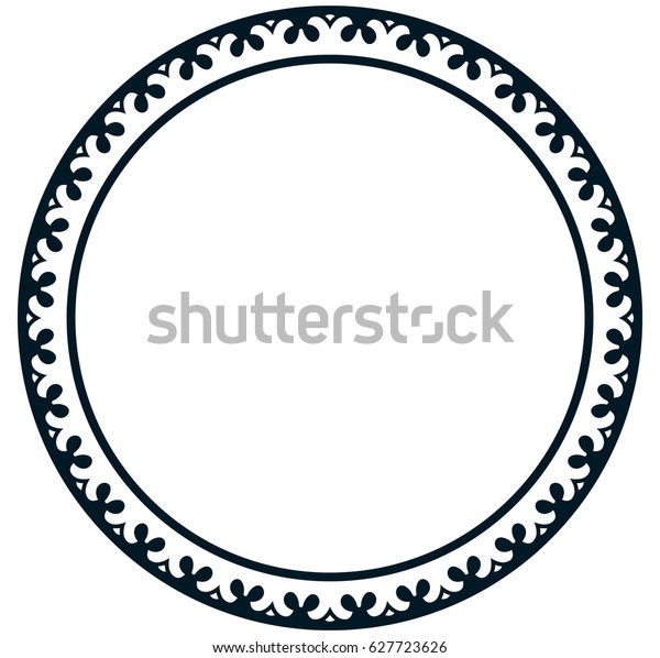 Round Vintage Vector Photo Frame Border Stock Vector (Royalty Free ...