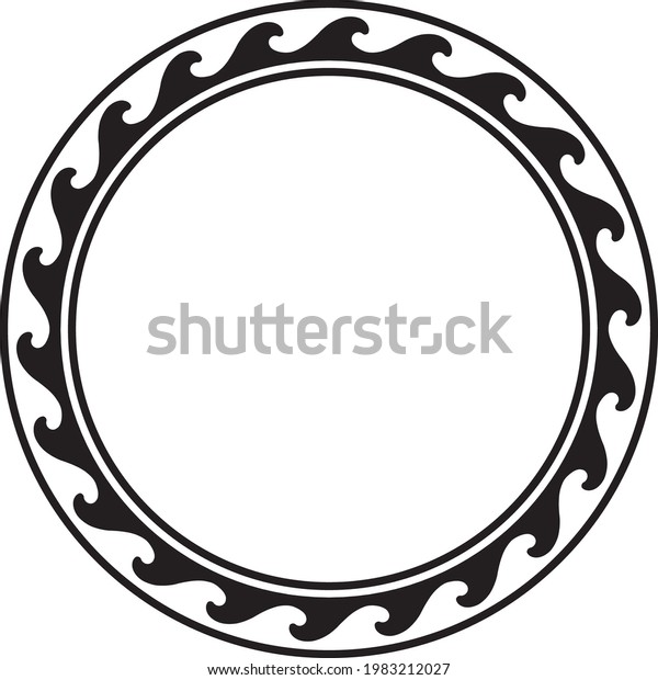 Round Wave Border Frame Design Stock Vector (Royalty Free) 1983212027