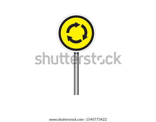 Roundabout Ahead Road Sign Road Sign Stock Vector (Royalty Free ...
