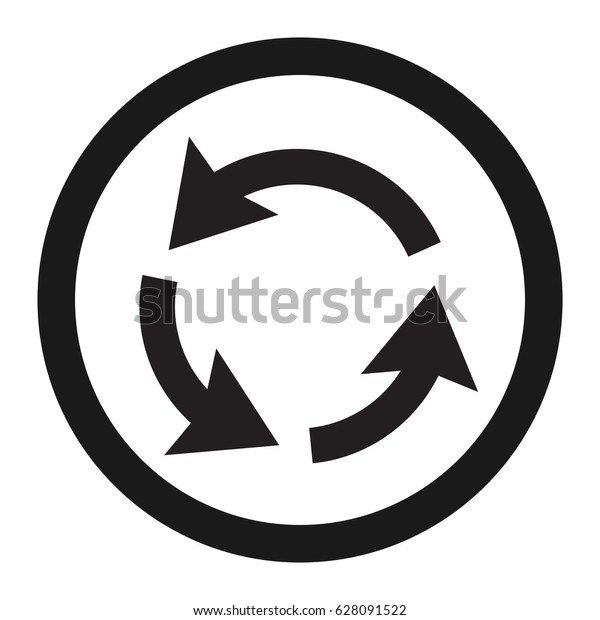 Roundabout Circulation Sign Line Icon Traffic Stock Vector (Royalty ...