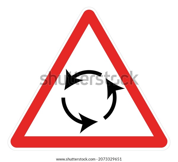 Roundabout Give Way Left Quick Guide Stock Vector (Royalty Free ...