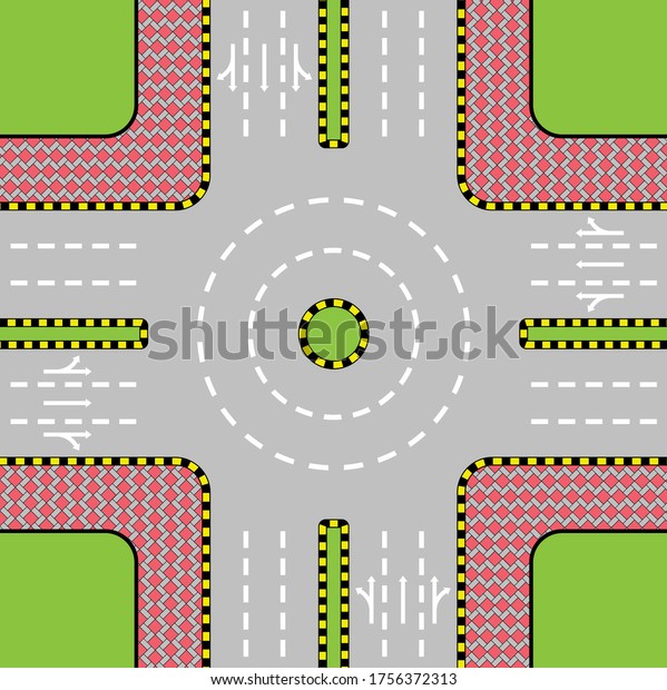Roundabout Vector Illustration All Details Stock Vector (Royalty Free ...