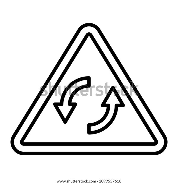 Roundabout Vector Outline Icon Isolated On Stock Vector (Royalty Free ...