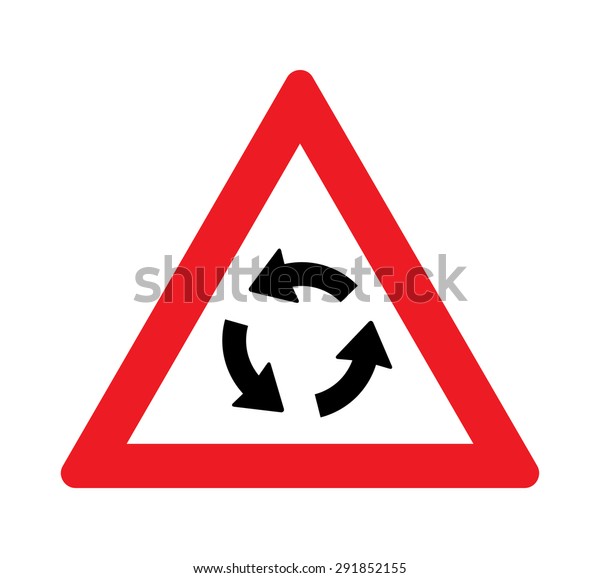 Roundabout Warning Traffic Signs Stock Vector (Royalty Free) 291852155