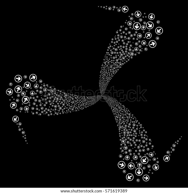 Rounded Arrow Fireworks Swirl Rotation Vector Stock Vector (Royalty ...