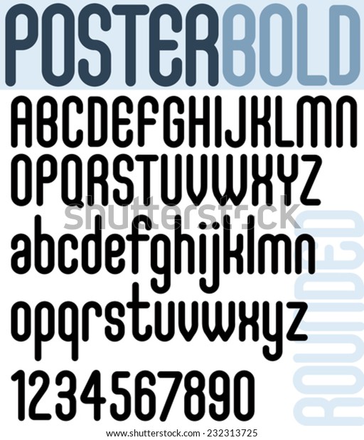 Rounded Black Font Numbers On White Stock Vector (Royalty Free ...