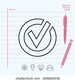 Rounded Check Mark Line Icon Stock Vector (Royalty Free) 1046044318 ...