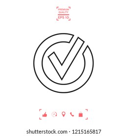 Rounded Check Mark Line Icon Stock Vector (Royalty Free) 1204382176