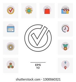 Rounded Check Mark Line Icon Graphic Stock Vector (Royalty Free) 1300060321 | Shutterstock