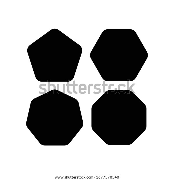 Vektor Stok Rounded Edge Pentagon Symbol Hexagon Hexagon (Tanpa Royalti ...
