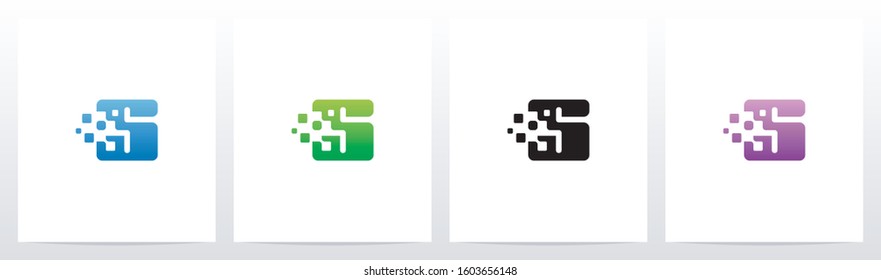 Rounded Edge Pixel Eroded Letter Logo Stock Vector (Royalty Free ...
