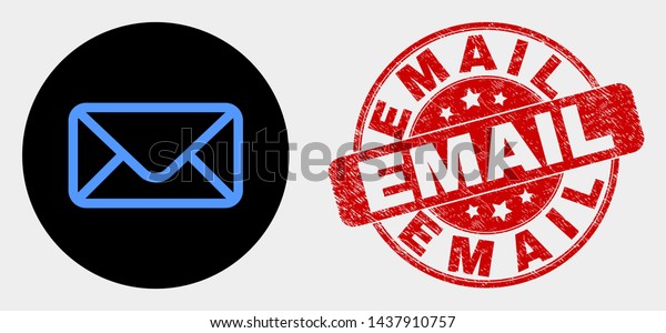 Rounded Envelope Pictogram Email Seal Stamp Stock Vector (Royalty Free ...