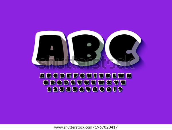 Rounded Font Comics Style Trendy Cartoon Stock Vector (Royalty Free ...