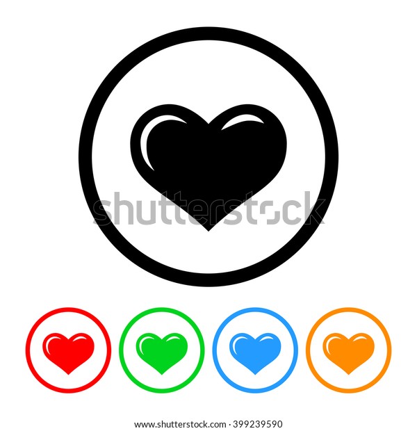 Rounded Heart Icon Four Colors Stock Vector (Royalty Free) 399239590