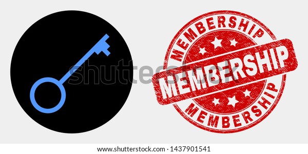 Rounded Key Icon Membership Stamp Red Stock Vector (Royalty Free ...