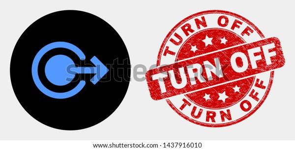 Rounded Logout Icon Turn Off Seal: vector de stock (libre de regalías ...