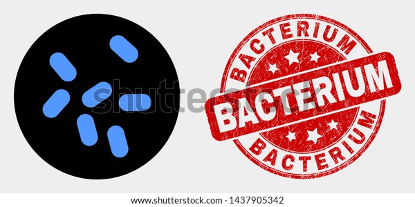 Rounded Microbes Pictogram Bacterium Seal Stamp Stock Vector (Royalty ...