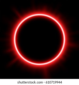 Rounded Red Light Illuminated Suitable Product Stock Vector (Royalty ...