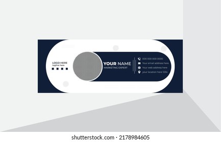 Rounded Shape Modern Creative Email Signature Stock Vector (Royalty ...