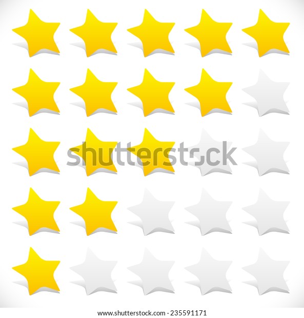 Rounded Stars Star Rating 5 Star Stock Vector (Royalty Free) 235591171