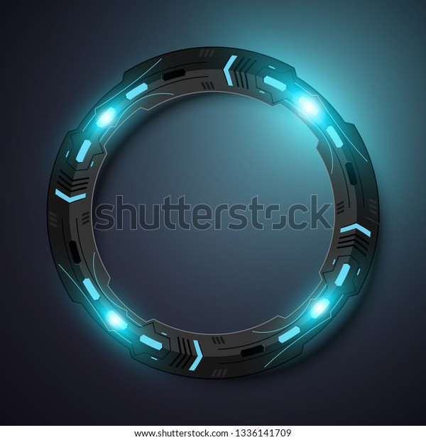 Rounded Technology Vector Banner Stock Vector (Royalty Free) 1336141709 ...