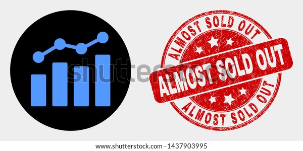 Rounded Trend Charts Pictogram Almost Sold: vector de stock (libre de ...