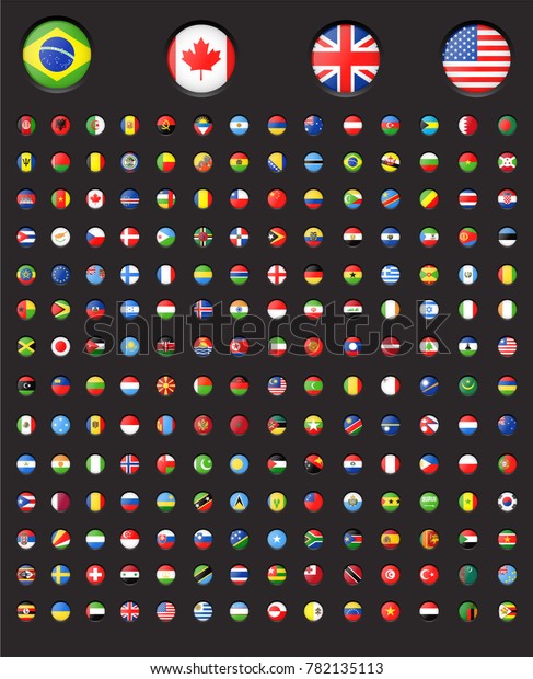 Rounded World Flags Black Background Flags Stock Vector (Royalty Free ... Rounded World Flags Black Background Flags Stock Vector (Royalty Free ...