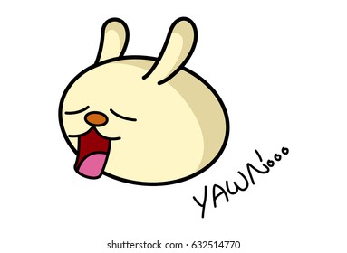 Roundy Monster Yawning Vector Illustration Isolated Stock Vector ...