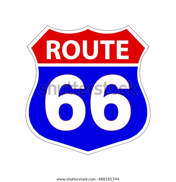 Route 66 Sign Vector Illustration Stock Vector (Royalty Free) 488185744 ...
