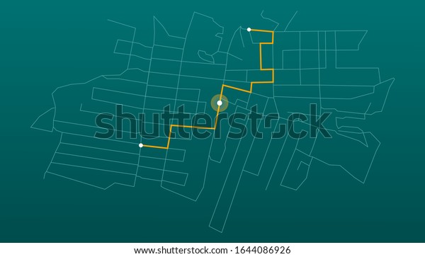 Route Dashboard City Street Map Navigation Stock Vector (Royalty Free ...
