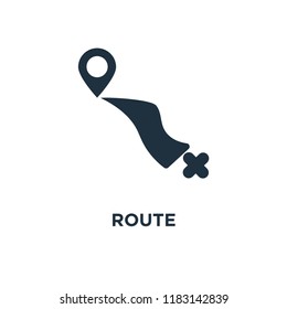 Route Icon Black Filled Vector Illustration Stock Vector (Royalty Free ...
