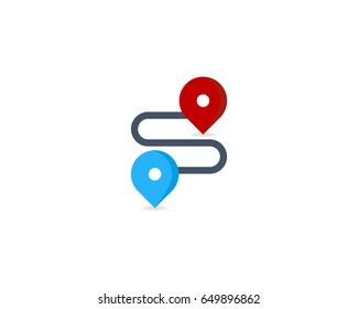 Route Icon Logo Design Element Stock Vector (Royalty Free) 649896862 ...