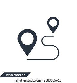 Route Icon Logo Vector Illustration Tracking Stock Vector (Royalty Free ...
