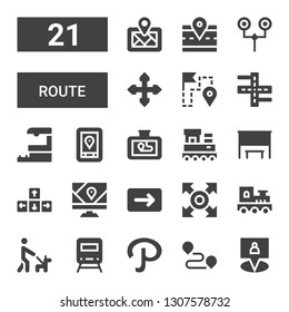 Route Icon Set Collection 21 Filled Stock Vector (Royalty Free) 1307578732
