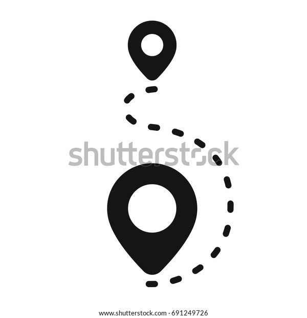 Route Location Icon Two Pin Sign Stock Vector (Royalty Free) 691249726