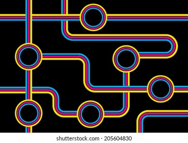 Route Map Stock Vector (Royalty Free) 205604830 | Shutterstock