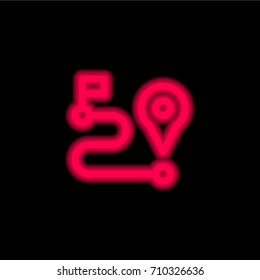 Route Red Glowing Neon Ui Ux Stock Vector (Royalty Free) 710326636 ...